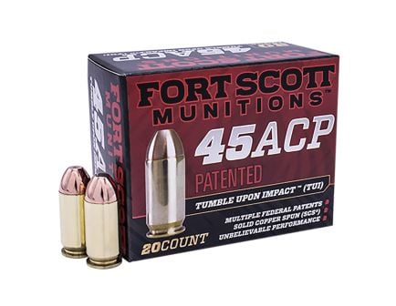 Fort Scott Munitions Self Defense Tumble Upon Impact .45 ACP 180 gr ...