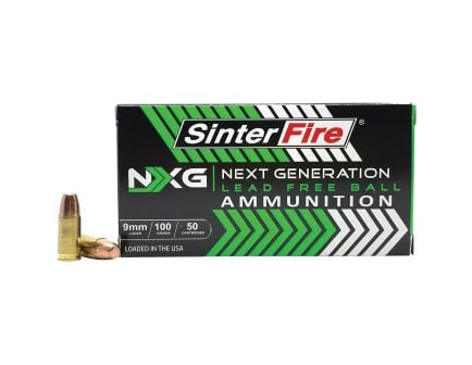 SinterFire Next Generation 9mm 100 gr Ammo Lead-Free Ball - 50rds ...