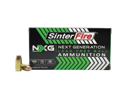 SinterFire Next Generation .380 ACP 75 gr Ammo Lead-Free Ball - 50rds ...