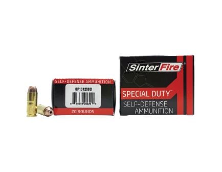 SinterFire Special Duty 10mm Auto 125 gr Ammo Lead-Free Frangible HP ...