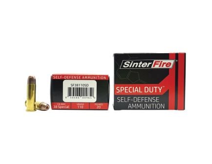 SinterFire Special Duty .38 Special 110 gr Ammo Lead-Free Frangible HP ...