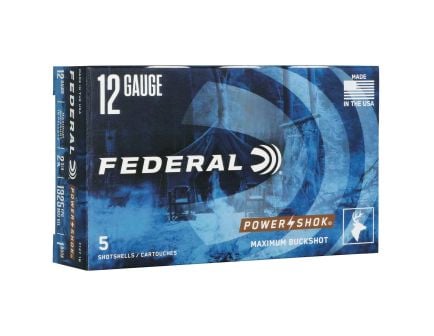 Federal Power-Shok Max 12 Gauge 2.75" 1 Buck 16 Pellets - 5rds - F1271B ...