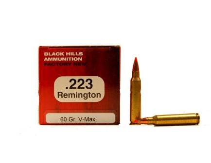Black Hills 223 Ammo 60gr V-Max 50rds - M 223 Ammo N10 | Palmetto State ...