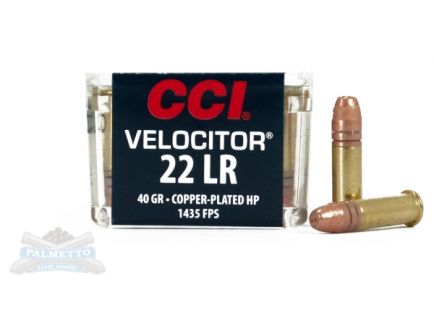 CCI .22 Long Rifle 40gr Velocitor Copper Plated HP Ammunition 50rds ...
