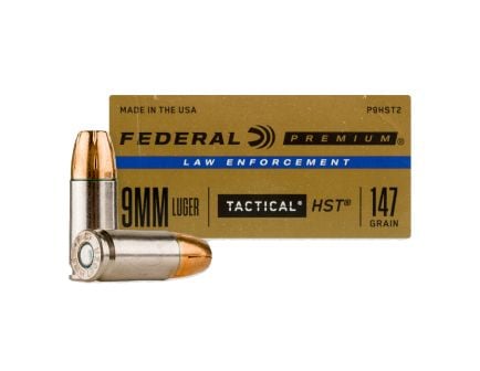 Federal Premium LE Tactical HST 9mm 147gr JHP Ammo, 50rds - P9HST2 ...