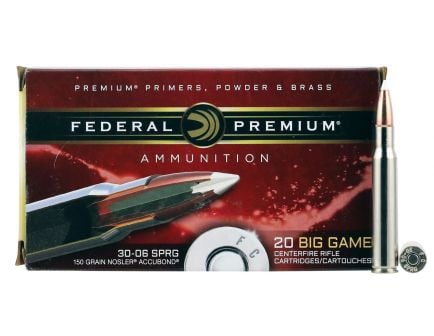 Federal Premium 150 gr Nosler AccuBond .30-06 Spfld Ammo, 20/box ...