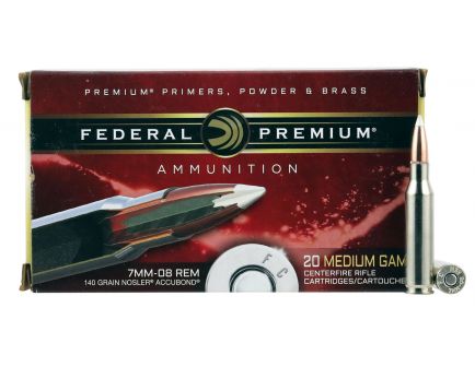 Federal Premium 140 gr Nosler AccuBond 7mm-08 Rem Ammo, 20/box - P708A1 ...