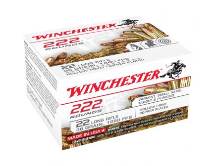 Winchester .22 LR 36gr CPHP 222 Round Bulk Pack of Ammunition ...