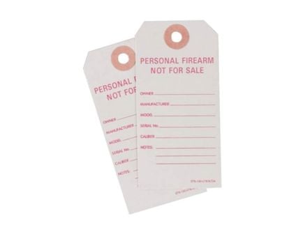 Brownells 3.81" x 1.81" BATF Personal Firearm Tag, Gray Pack of 25 ...