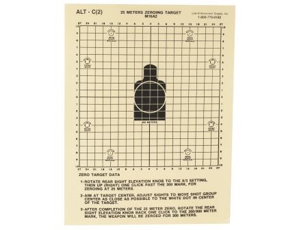 Action Target 25 Meter M16A2 Zeroing Target, Heavy Tagboard Paper, 100 ...