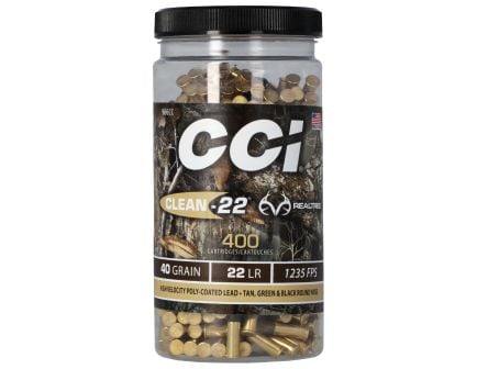 CCI Clean-22 .22LR Ammunition, 400 Rounds Round Nose 40Gr - 966CC ...