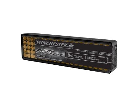 Winchester SUPER SUPPRESSED .22LR Ammunition, 100 Rounds Hollow Point ...