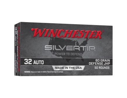 Winchester SILVERTIP .32 ACP Ammunition, 50 Rounds JHP 60Gr - W32AST ...