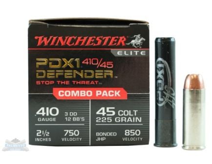 Winchester 410/45 Colt PDX1 Combo Pack Ammunition 20rds (10 410 & 10 45 ...