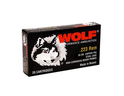 Wolf 223 Ammo 55 gr FMJ 20 rds - 223 Ammo 55 | Palmetto State Armory