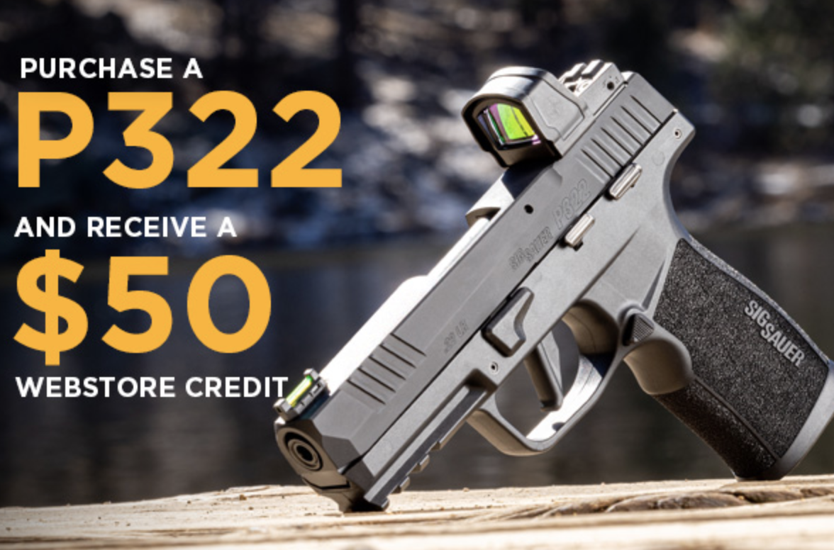 Sig Sauer P322 TACPAC w/ Holster .22LR 4" 20rd, Black - 322C-TAS-MGR ...